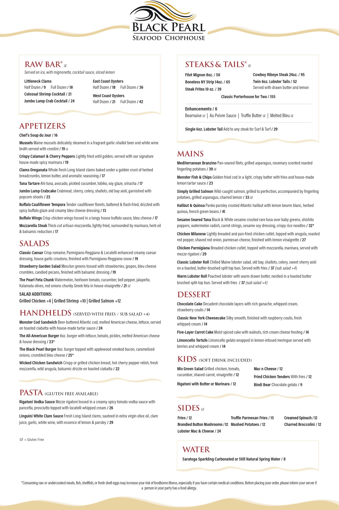 Menu - Black Pearl